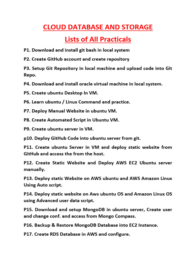 Cloud Database & DevOps Practical Guide | PDF | Virtual Machine | Computing