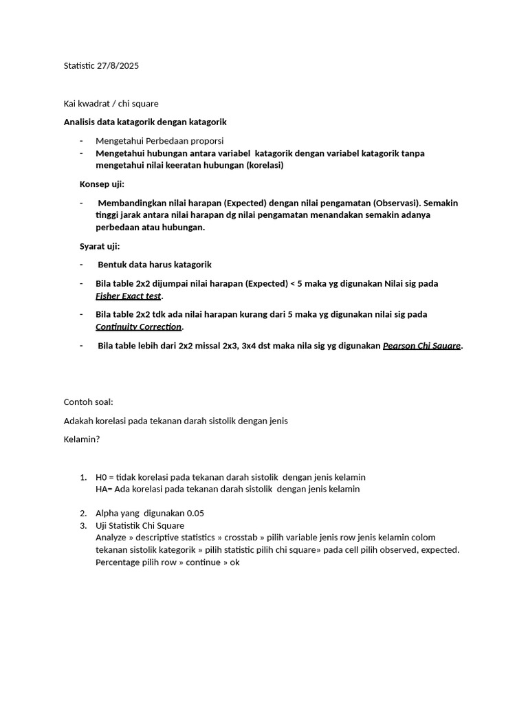 Statistic Chi Square | PDF