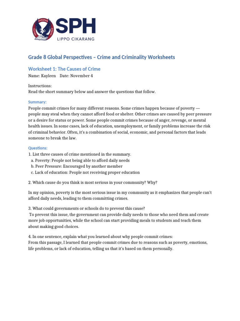 Grade8 GP Causes and Consequences of Crime | PDF | Crimes | Crime ...