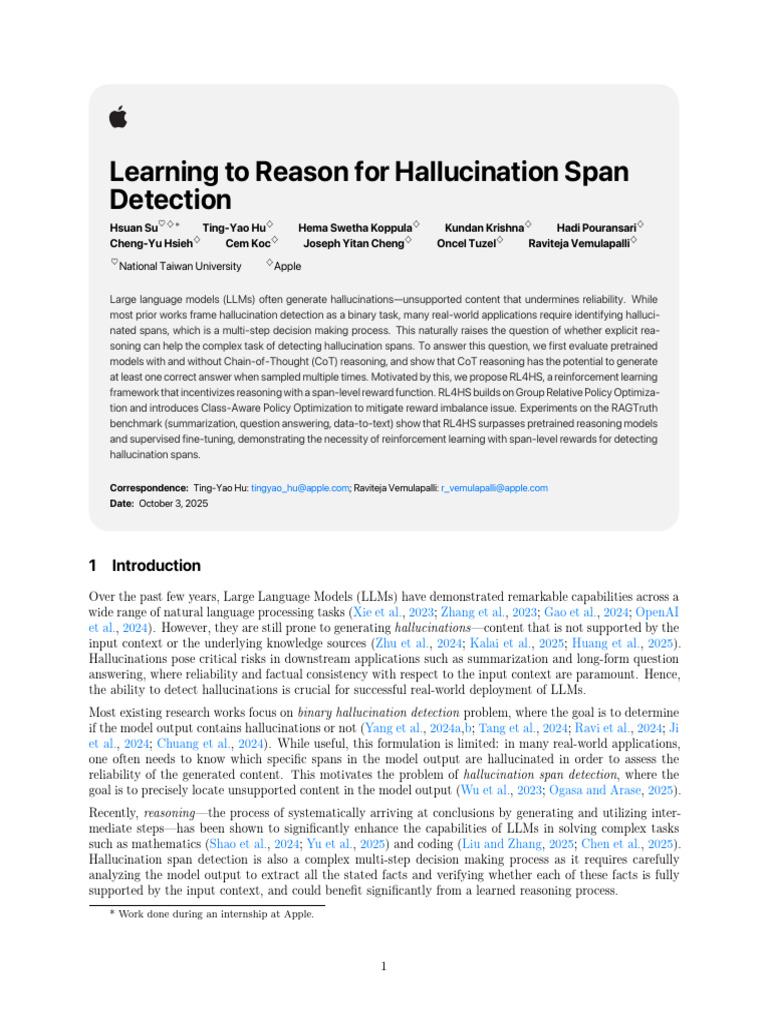 Detecting Hallucination Spans with RL | PDF | Cognitive Science