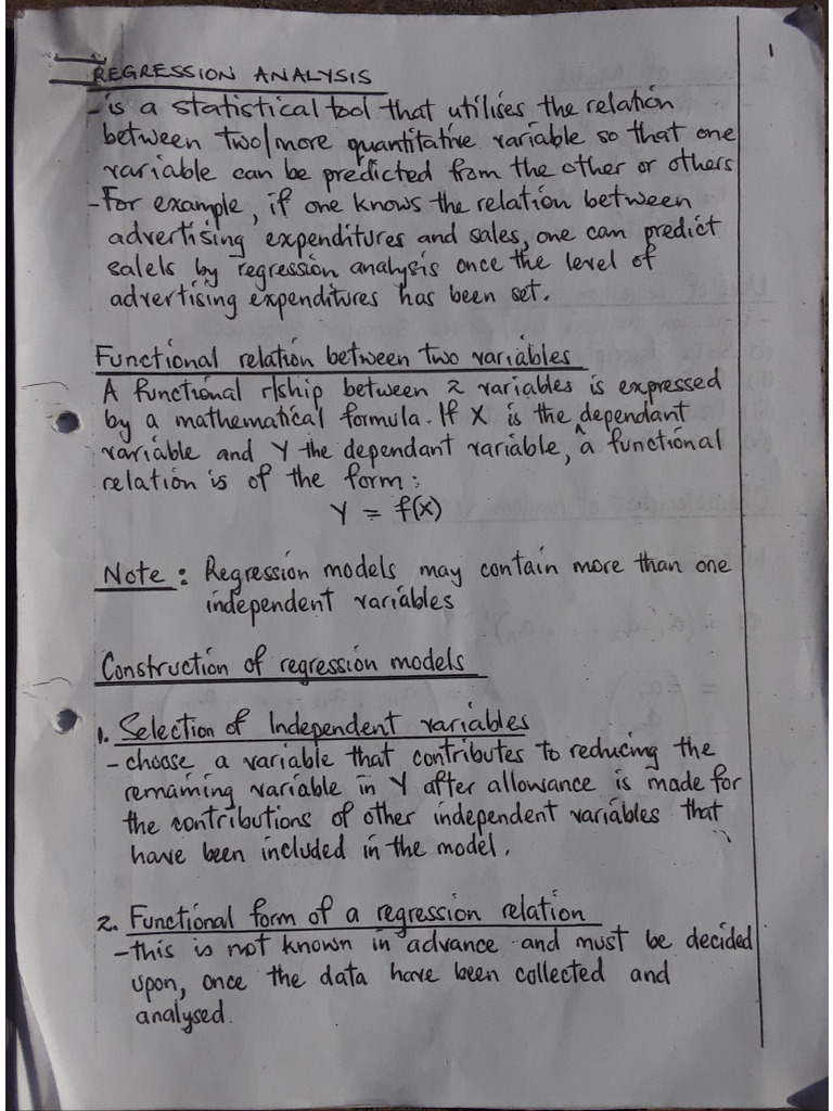 Regression & Anova 1 | PDF
