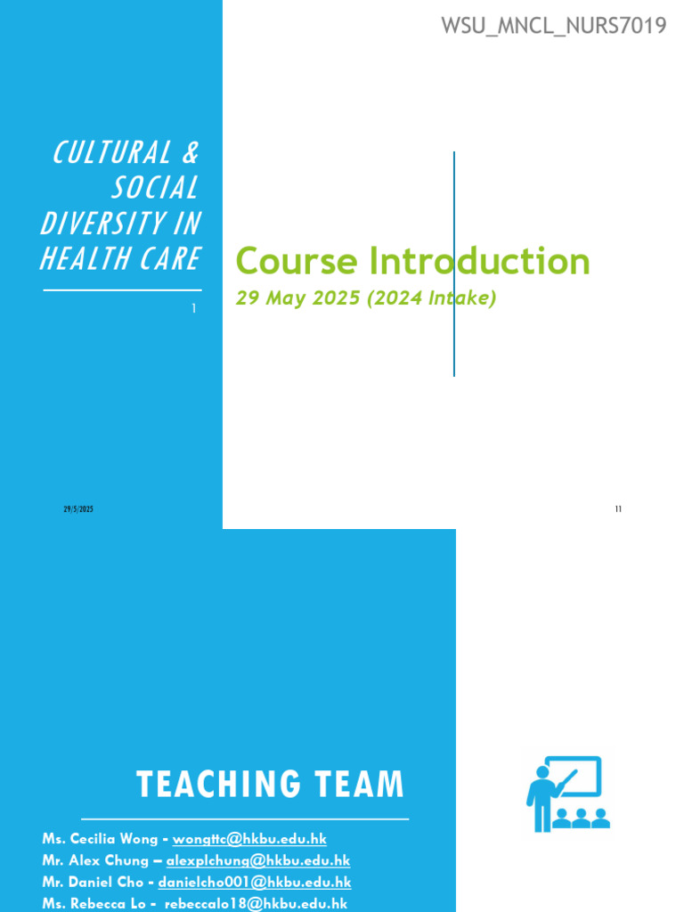 MNCL 2024 NURS7019 Course Introduction Alex | PDF | Turnitin