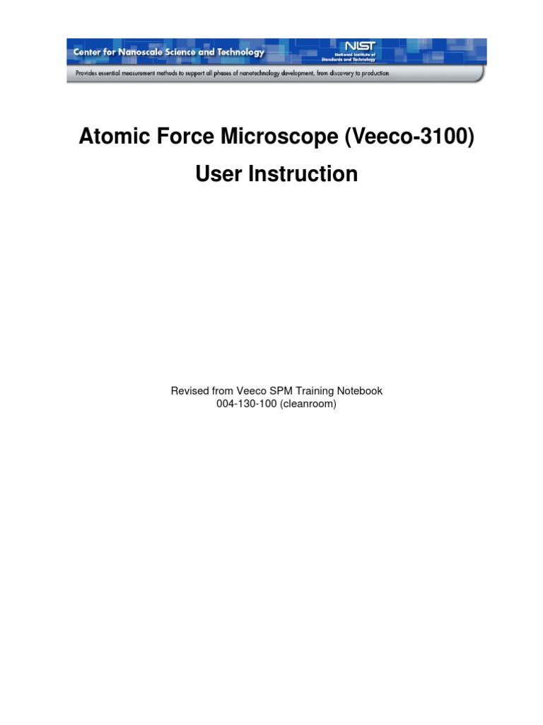 AFM DI 3100 User Instruction | PDF | Atomic Force Microscopy | Optics