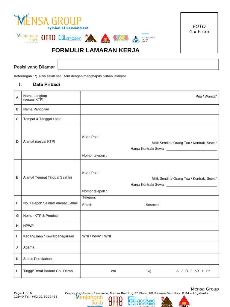 Mensa Group Application Form 2018 - (Applicantname) | PDF