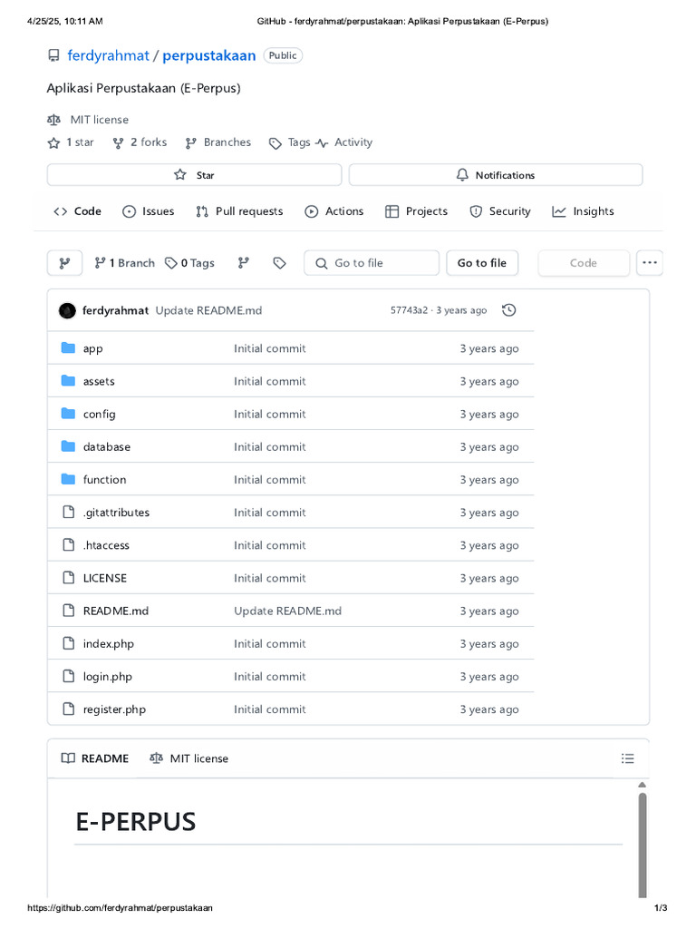 GitHub - Ferdyrahmat - Perpustakaan - Aplikasi Perpustakaan (E-Perpus) | PDF