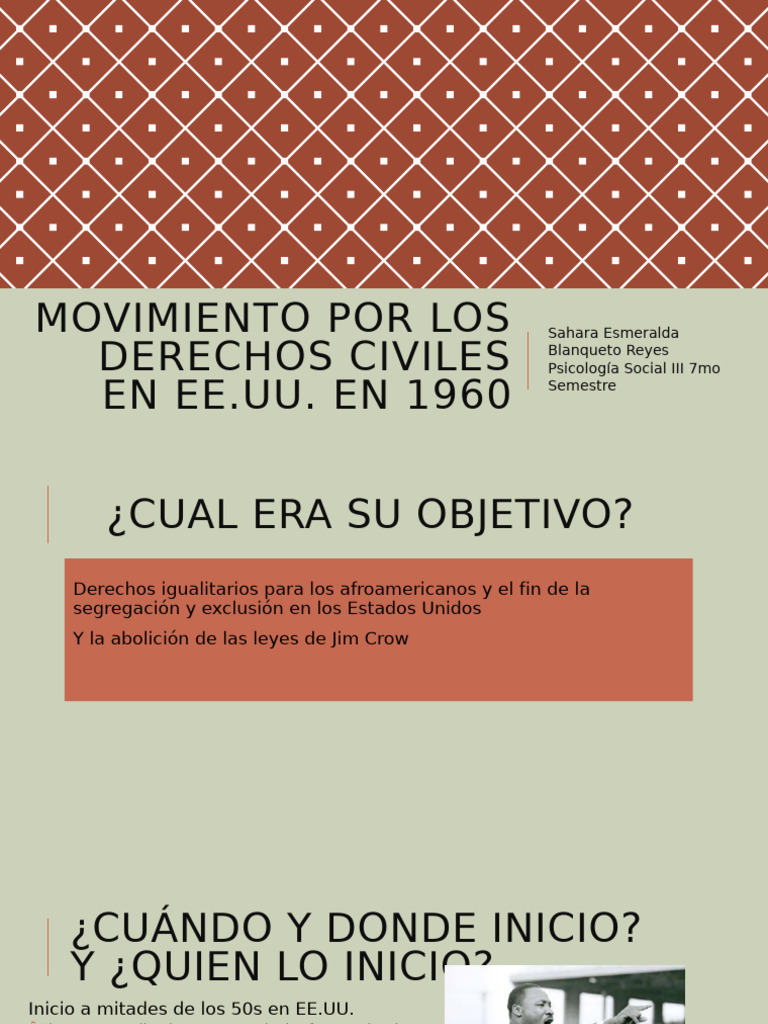 Movimiento Por Los Derechos Civiles En Eeuu Pdf Rosa Parks