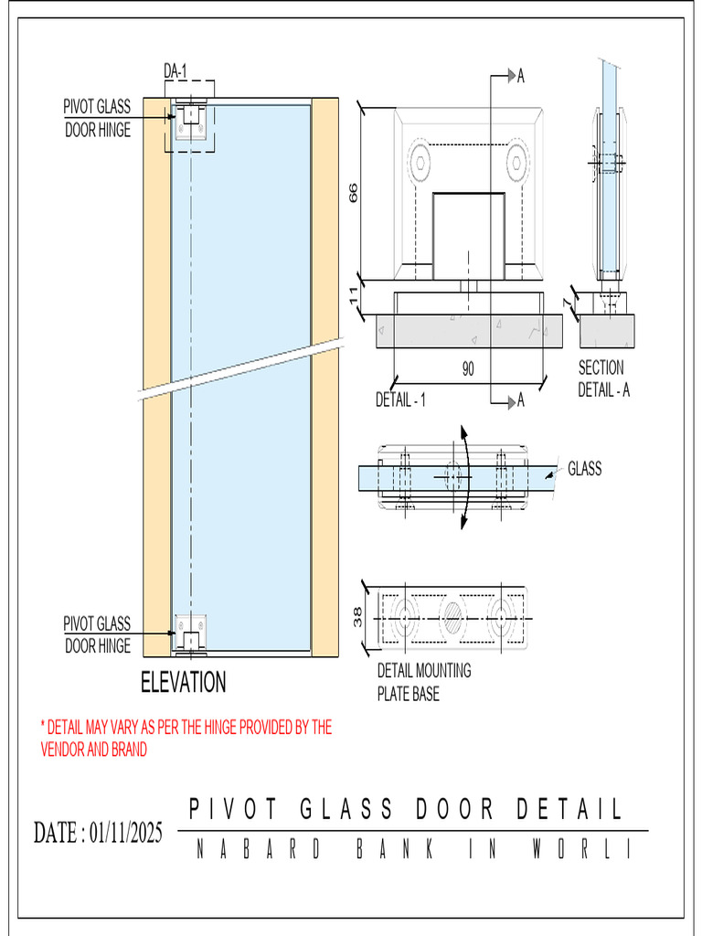 Pivot Glass Door Detail Drawing | PDF