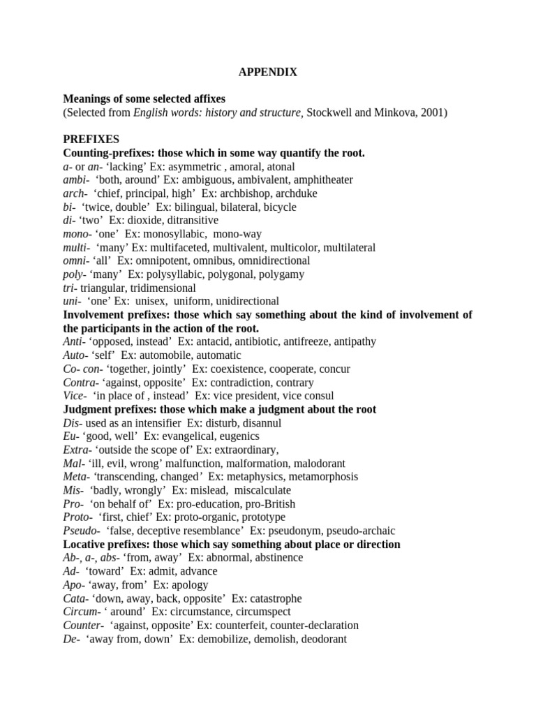 Affixes | PDF | Grammar | Lexical Semantics