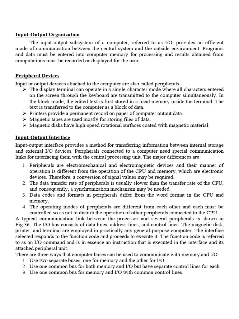 UNIT 5 | PDF | Input/Output | Computer Data Storage