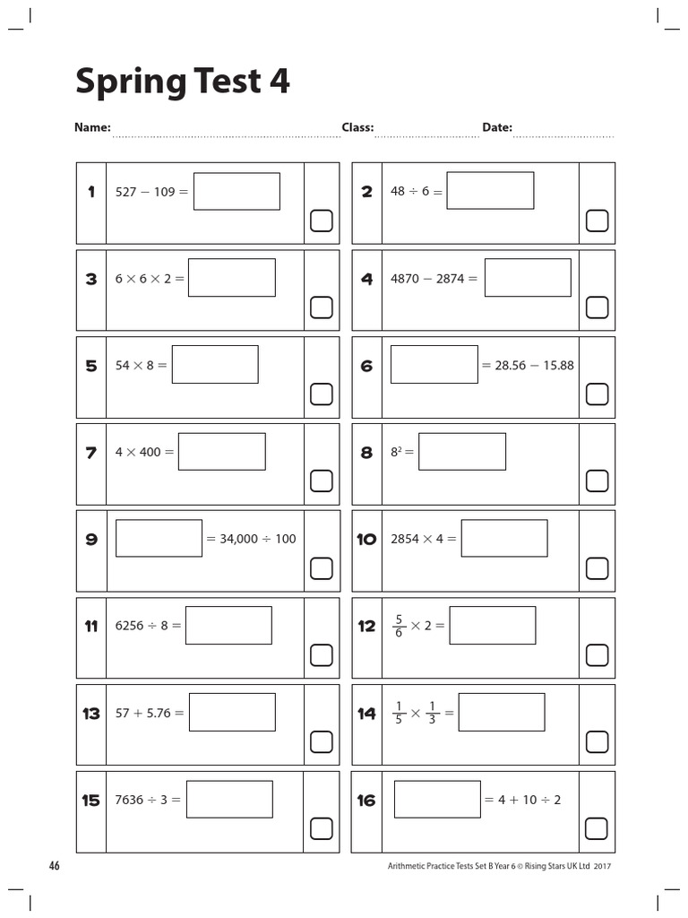 Arithmetic Spring Term 4 | PDF | Elementary Mathematics | Division ...