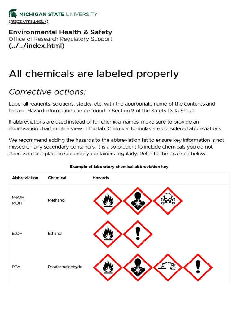 Chemical Labels - Environmental Health & Safety - Michigan State ...