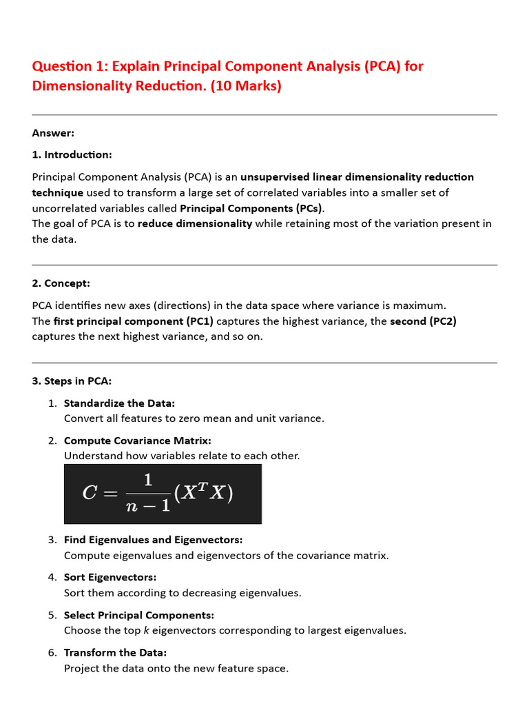 PCA and LDA for Dimensionality Reduction | PDF | Principal Component ...
