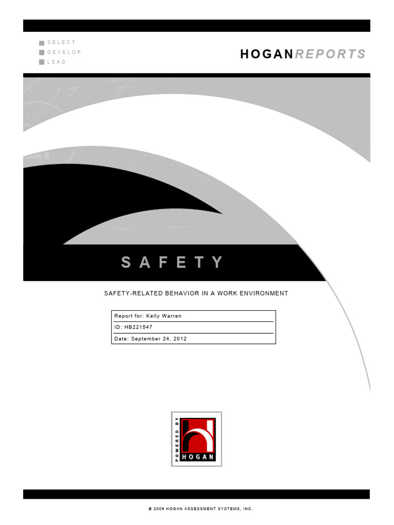 HoganReports - Safety V2 Selection (2) - HPI | PDF | Risk | Accidents