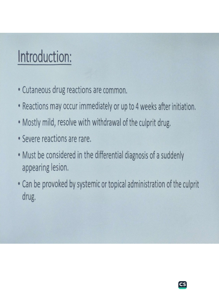 Dermatology Drug Reactions | PDF