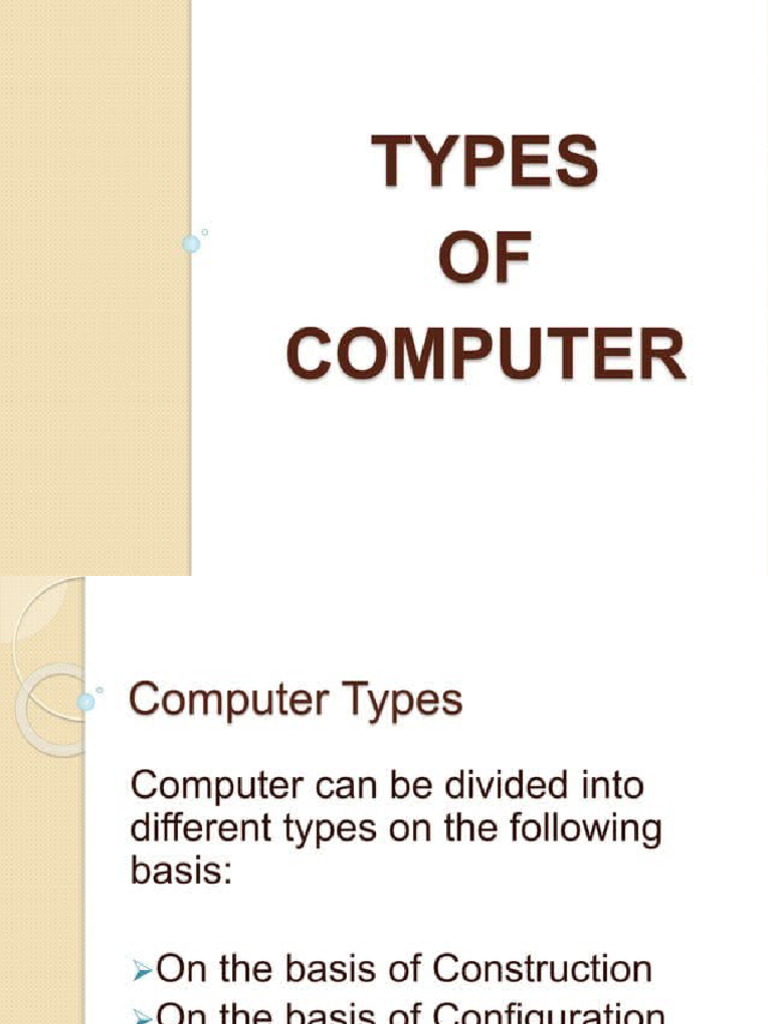 1.Types of Computer | PDF