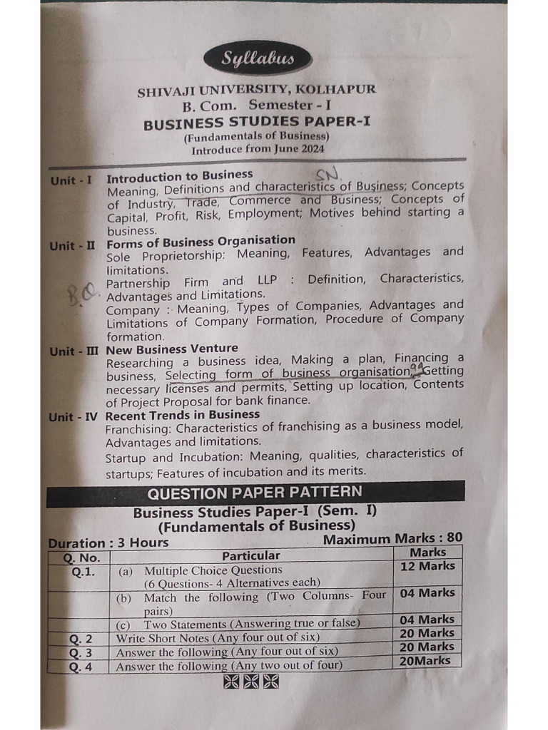 BS Question Paper Format | PDF