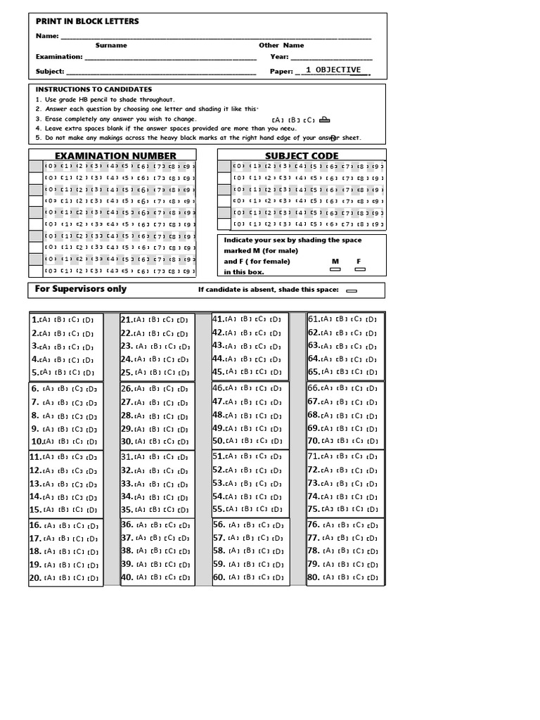 Examination Answer Sheet Instructions | PDF | Chess Theory | Chess