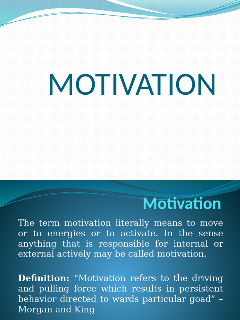 Motivation 1 | PDF | Motivational | Motivation