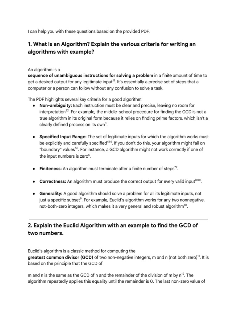 What Is An Algorithm - Explain The Various Crit.. | PDF | Time Complexity | Algorithms And Data ...