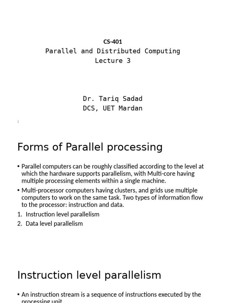 Lect 3 Uetm Forms of Parallel Processing | PDF | Parallel Computing | Central Processing Unit