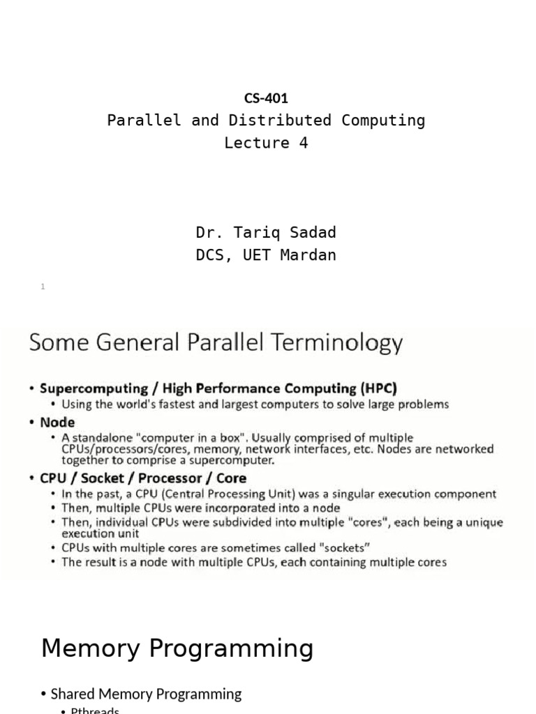 Parallel and Distributed Computing Overview | PDF | Parallel Computing ...