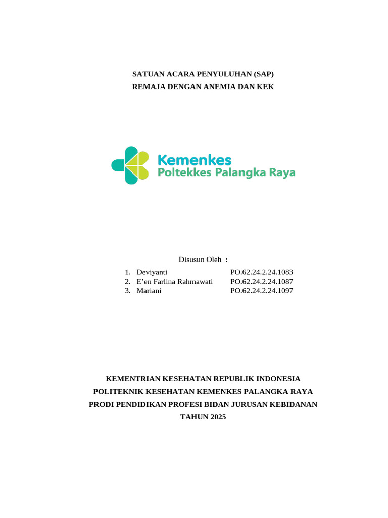 Penyuluhan Anemia dan KEK Remaja | PDF