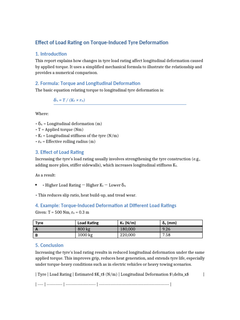 Torque Vs Deformation Load Rating | PDF