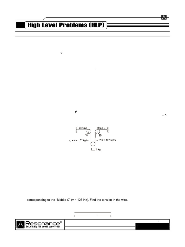 Wave Properties and Frequencies on Strings | PDF | Waves | Tension ...