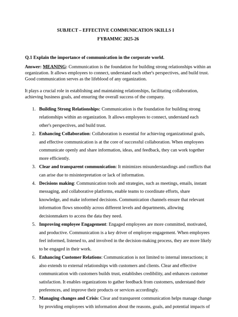 Effective Comunications Skills Update | PDF | Communication | Nonverbal ...