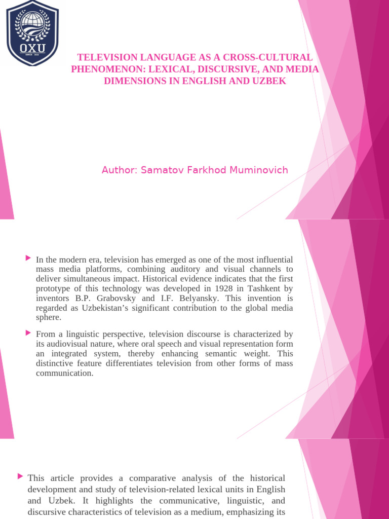 F Samatov's Article Oxuga | PDF | Linguistics | Discourse