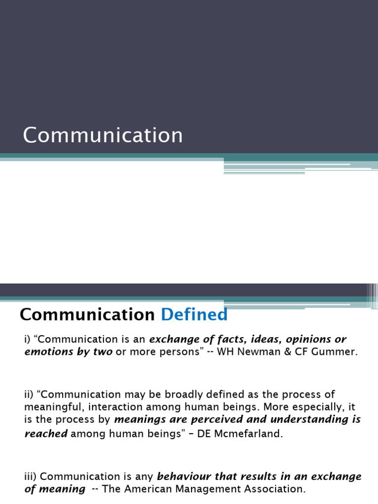 1. Communicaion - What is.. | PDF | Communication | Human Communication