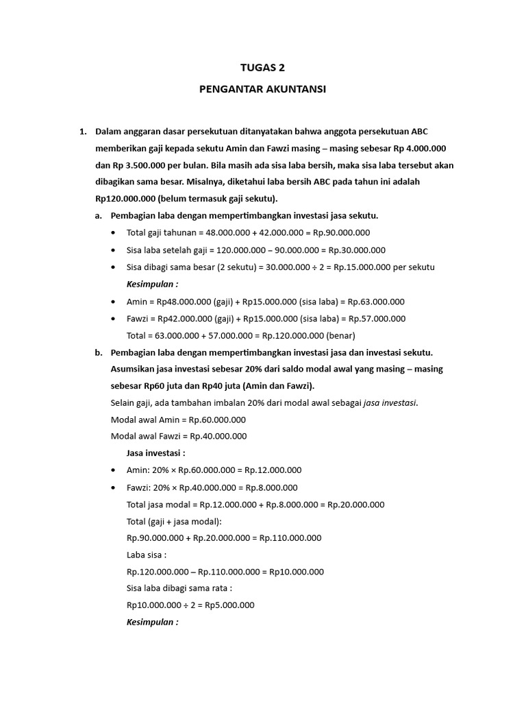 Tugas 2 (Pengantar Akuntansi) | PDF