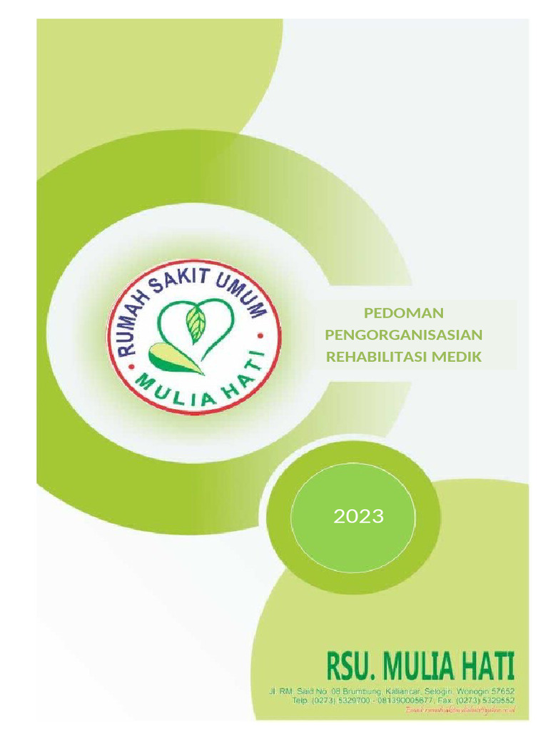 Pedoman Rehabilitasi Medik RSU Mulia Hati | PDF