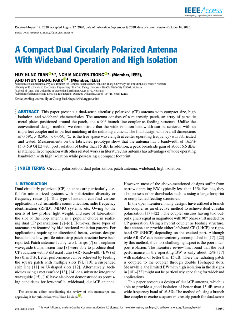 A Compact Dual Circularly Polarized Antenna With Wideband Operation and ...