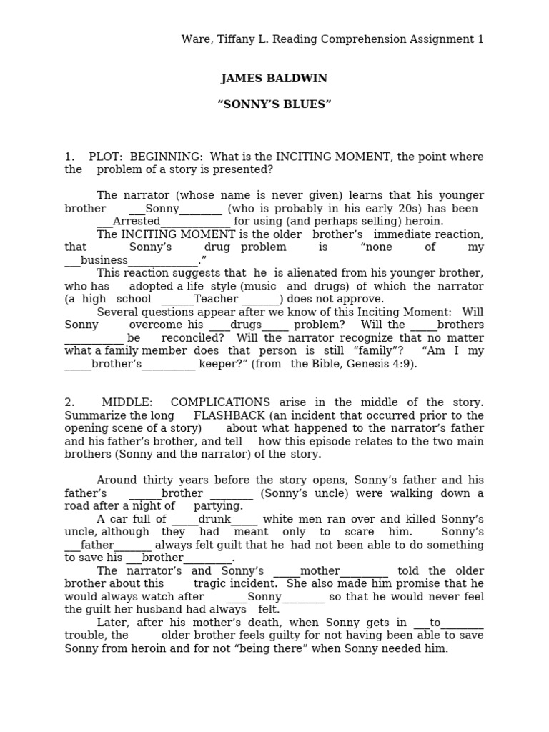 Analysis of Baldwin's "Sonny's Blues" | PDF