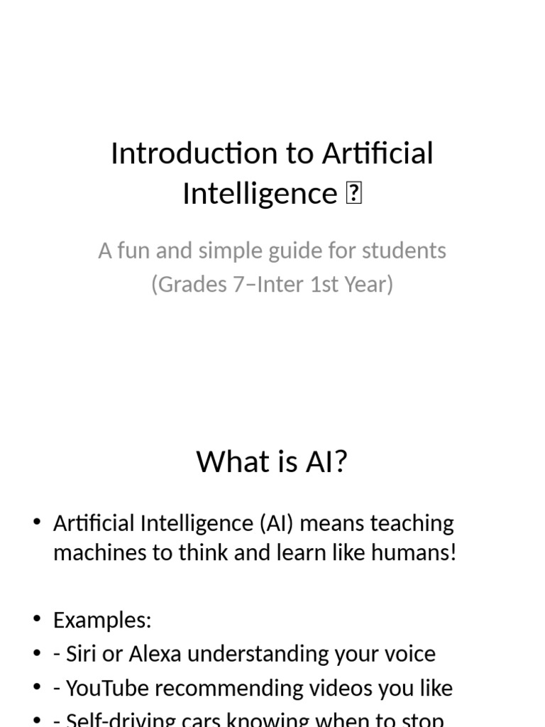 Introduction To AI For Students | PDF | Artificial Intelligence ...