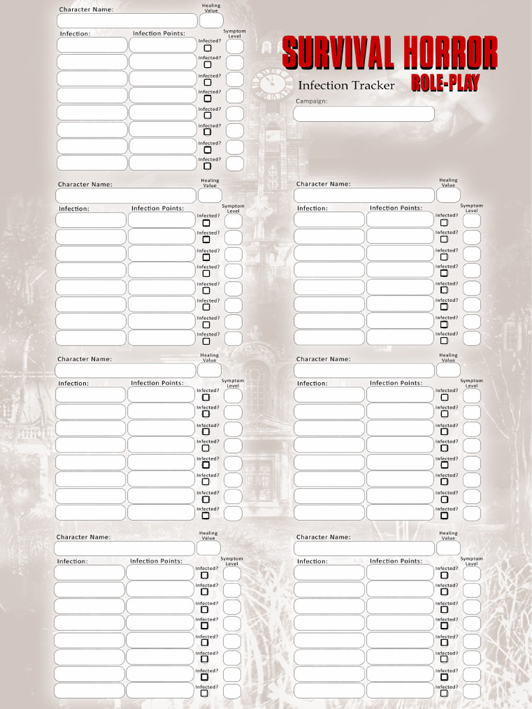 SHRP Infection Tracker (Form Fillable) | PDF