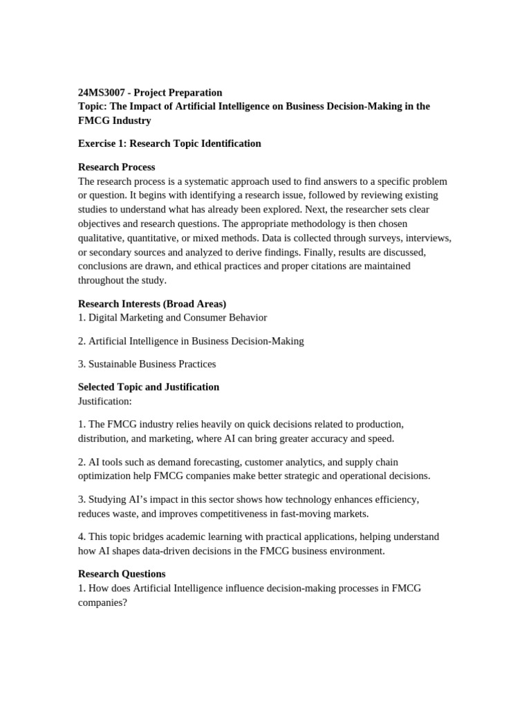 AI's Role in FMCG Decision-Making | PDF