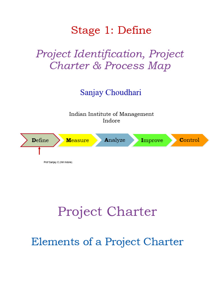 03 Define Stage 1 Project Charter | PDF | Six Sigma | Business
