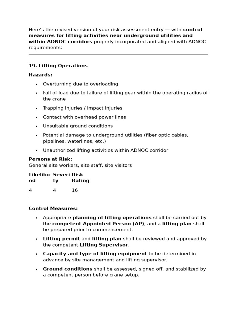 Ntire Lifting Area To Be Barricaded and Sign | PDF | Crane (Machine ...