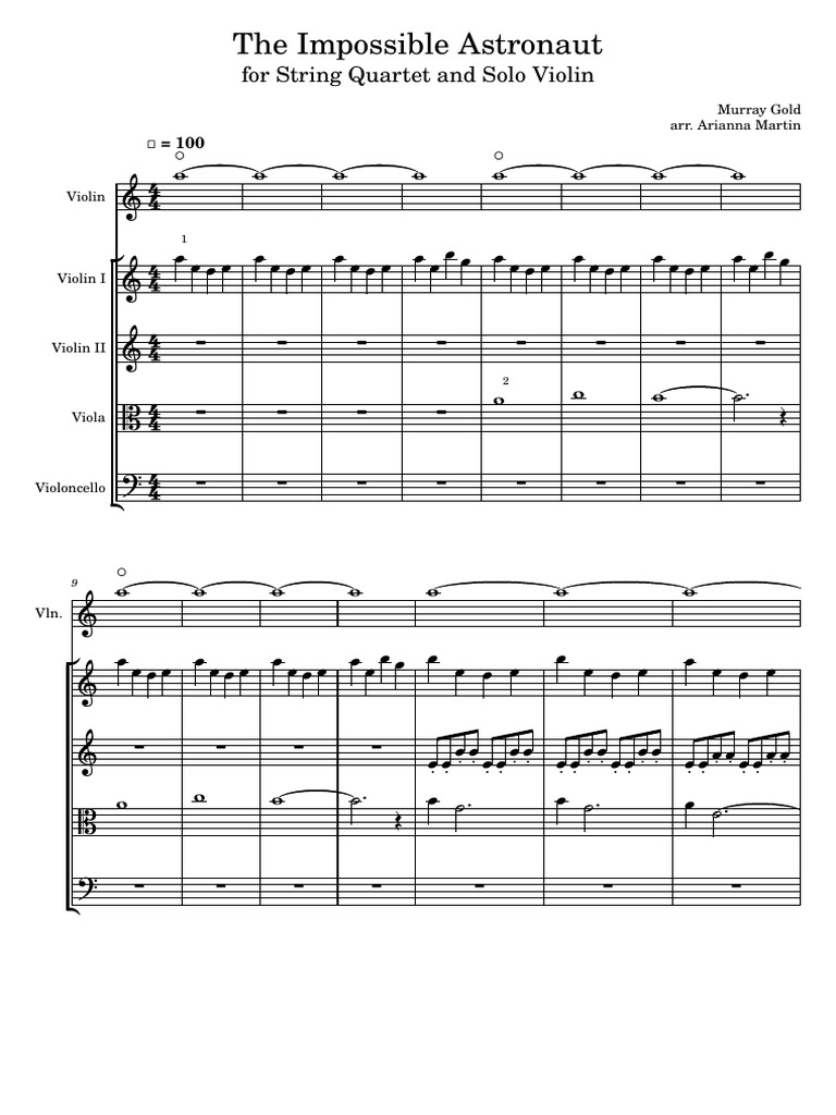 Murray Gold's "The Impossible Astronaut" | PDF | Violin | Chordophones