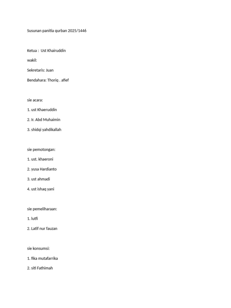 File Mentah Qurban 2025 | PDF