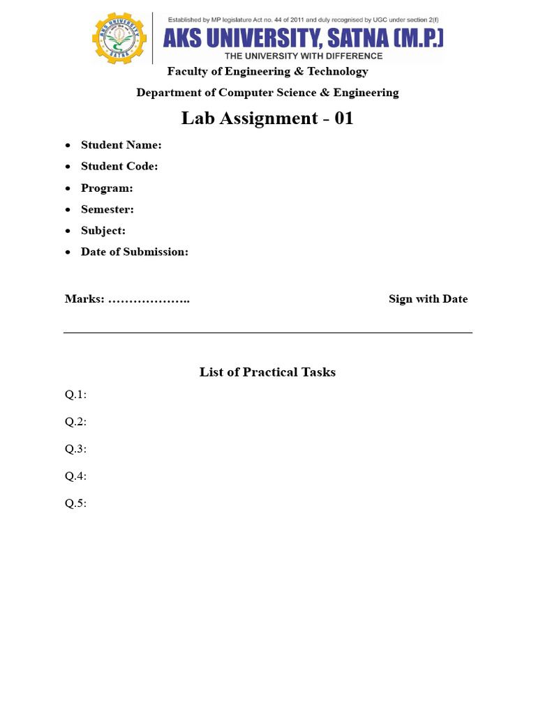 Lab Assessment Format CSE | PDF