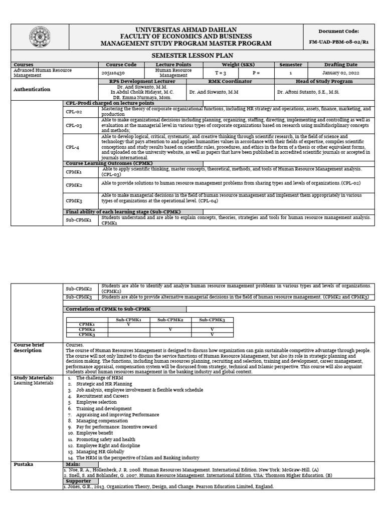 RPS Advanced Human Resource Management | PDF | Human Resource ...