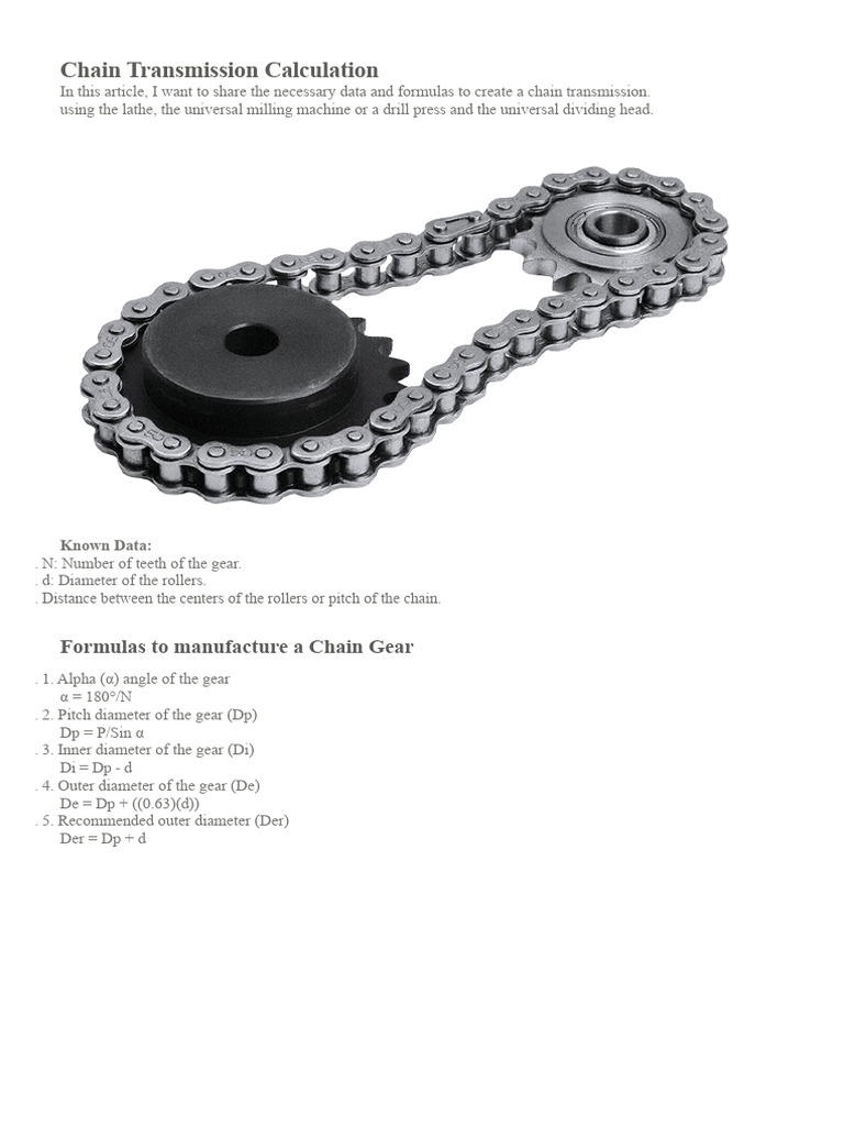 Calculation of Pinion and Crown Gear Geometry For Chain Transmission ...