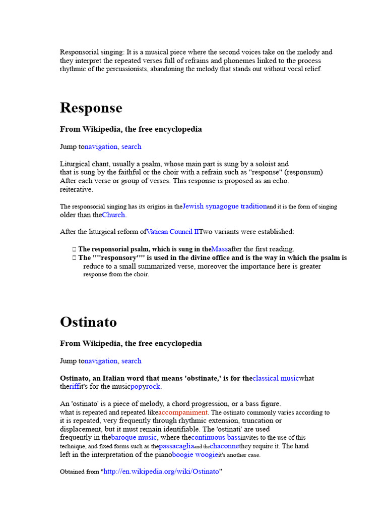 Understanding Responsorial Singing and Voice Classification | PDF ...