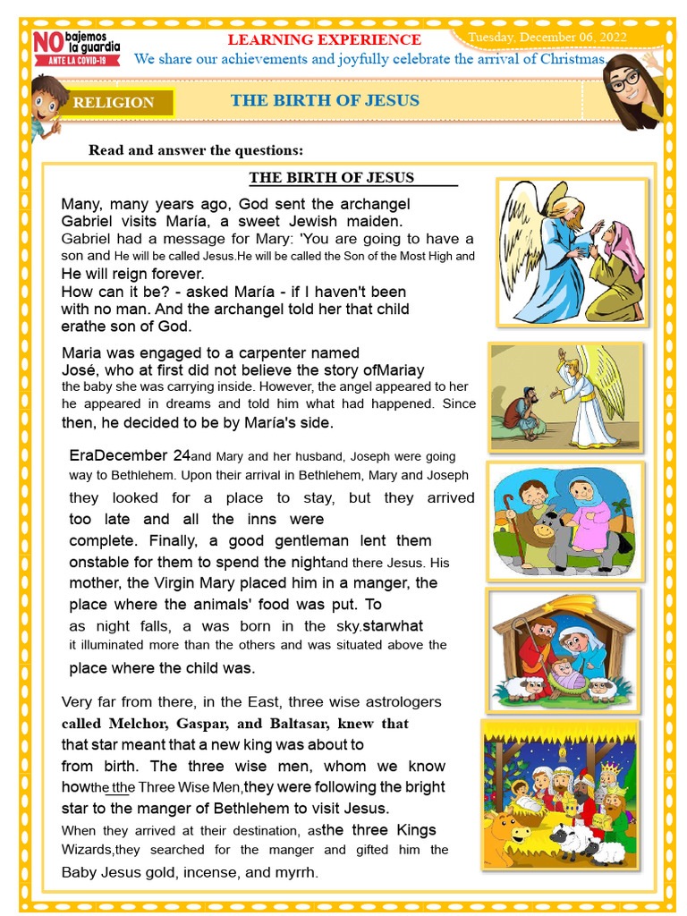 d2 A1 Sheet The Birth of Jesus | PDF | Biblical Magi | Nativity Of Jesus