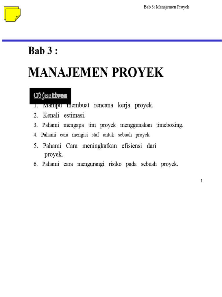Bab 3 Manajemen Proyek | PDF