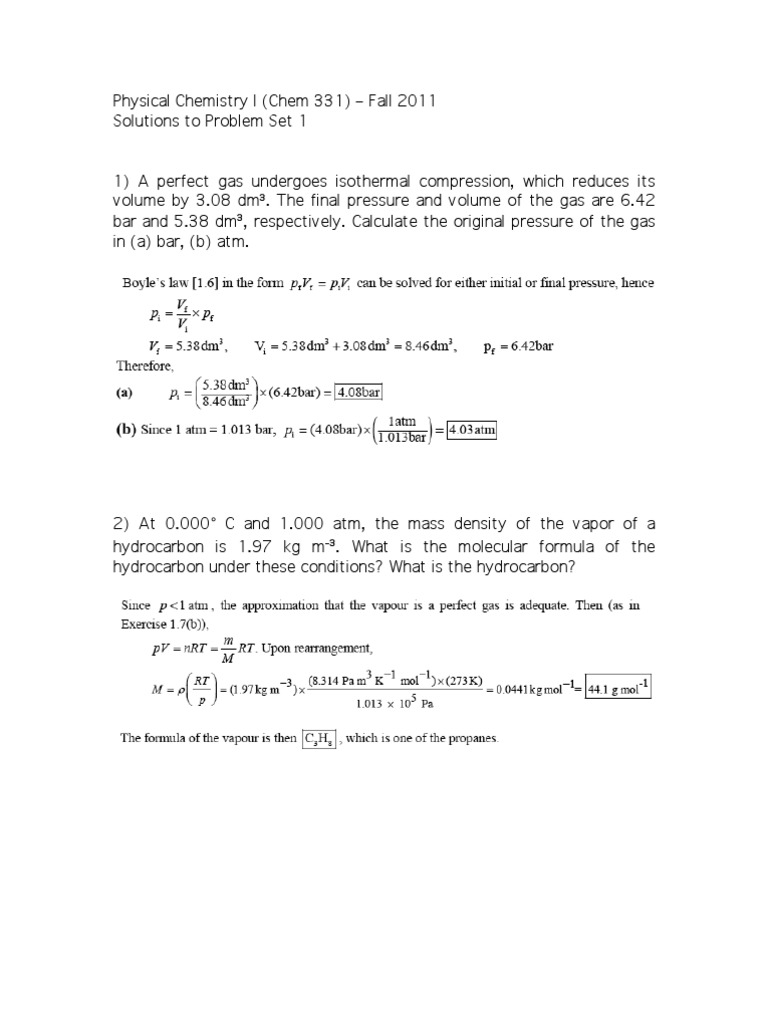 Problem Set 1 Solutions | PDF