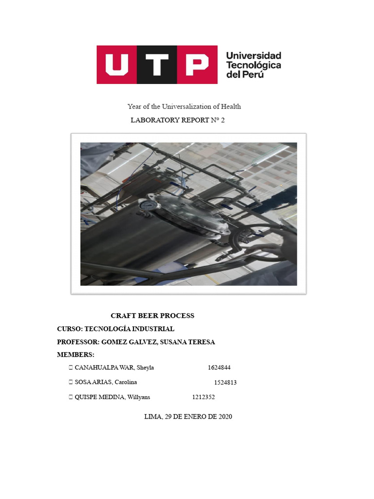 Craft Beer Production Laboratory Report | PDF | Brewing | Beer